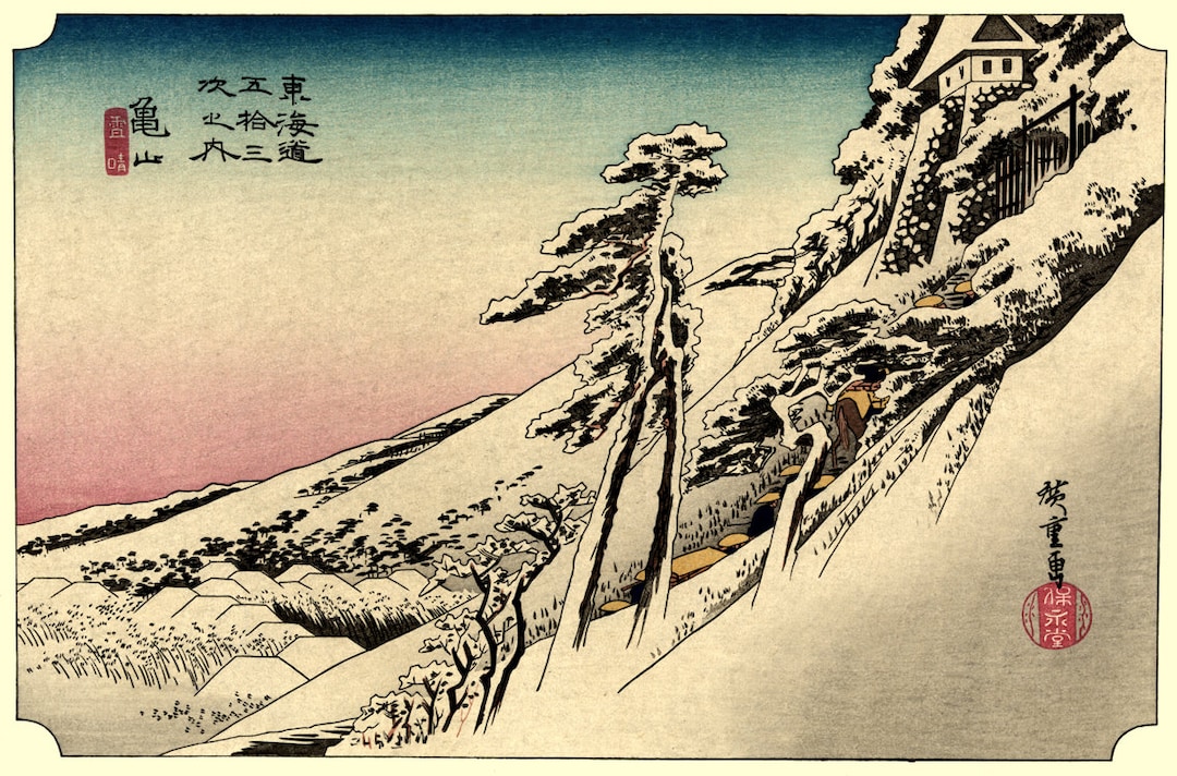 Japanese Art, Snow Winter Paintings, Hiroshige Woodblock Prints ...