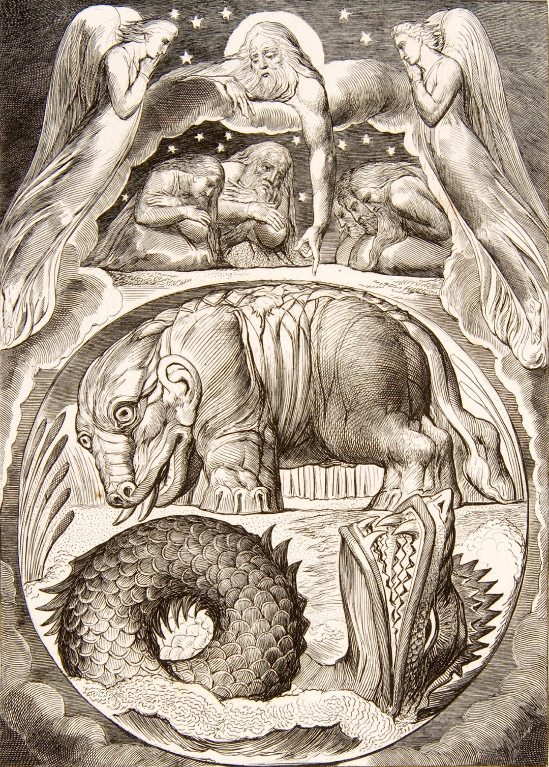 European Art Illustrations Behemoth and Leviathan William - Etsy