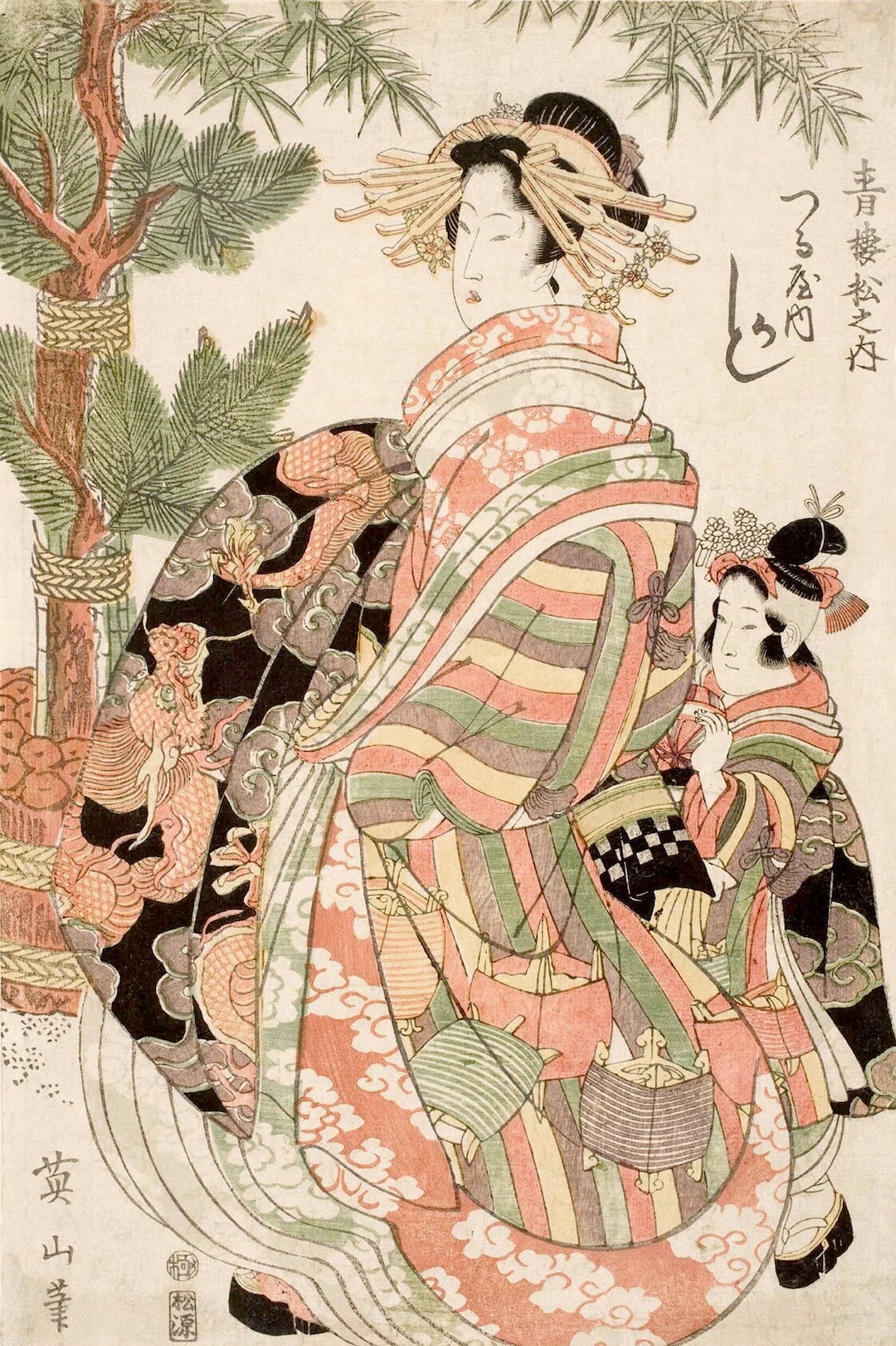 Japanese Art Prints, Geishas, Beauties, Tamagawa River in Hagi From ... Japanese Art Prints, Geishas, Beauties, Tamagawa River in Hagi From ...