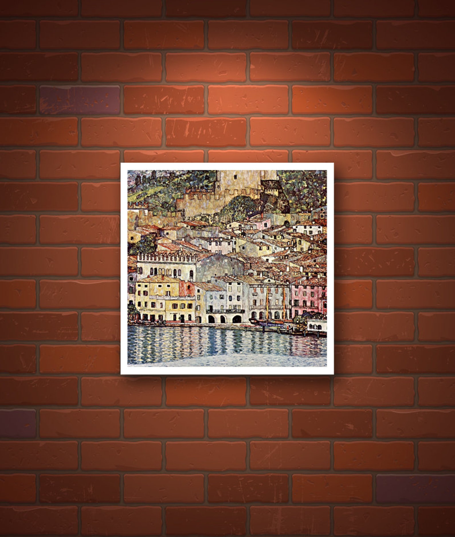 European Art Gustav Klimt Paintings Malcesine on Lake Garda - Etsy