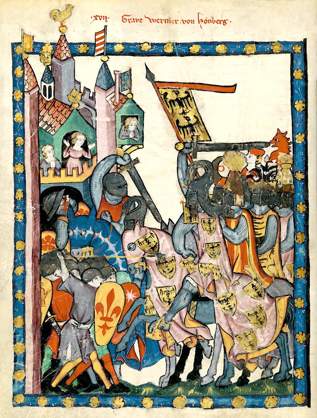 European Art, Antique Illuminated Manuscripts, Medieval Art, Manesse ...