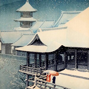 Japanese Art Prints, Kiyomizu Temple in Snow Hasui Kawase FINE ART ...