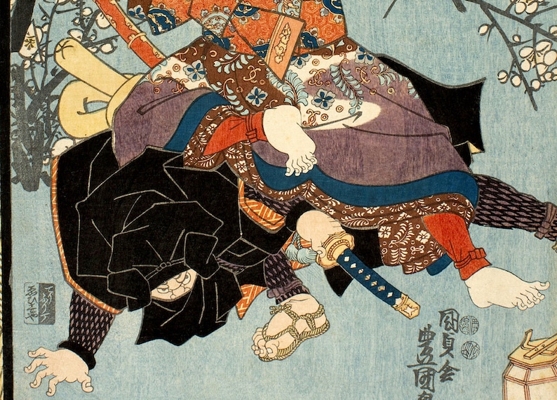 Japanese Samurai Warriors Art Prints Samurai Fighting Ninja - Etsy