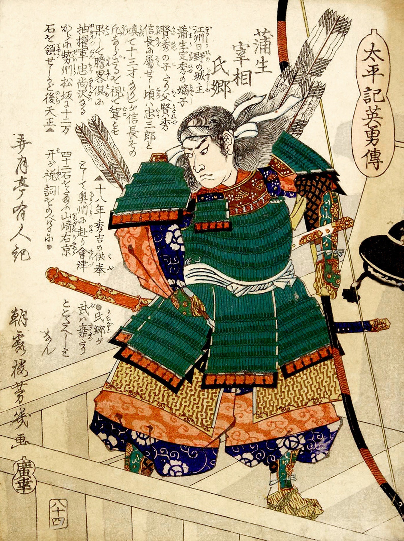 Japanese Art Samurai Archer Bowman Taipei Hideyuden | Etsy