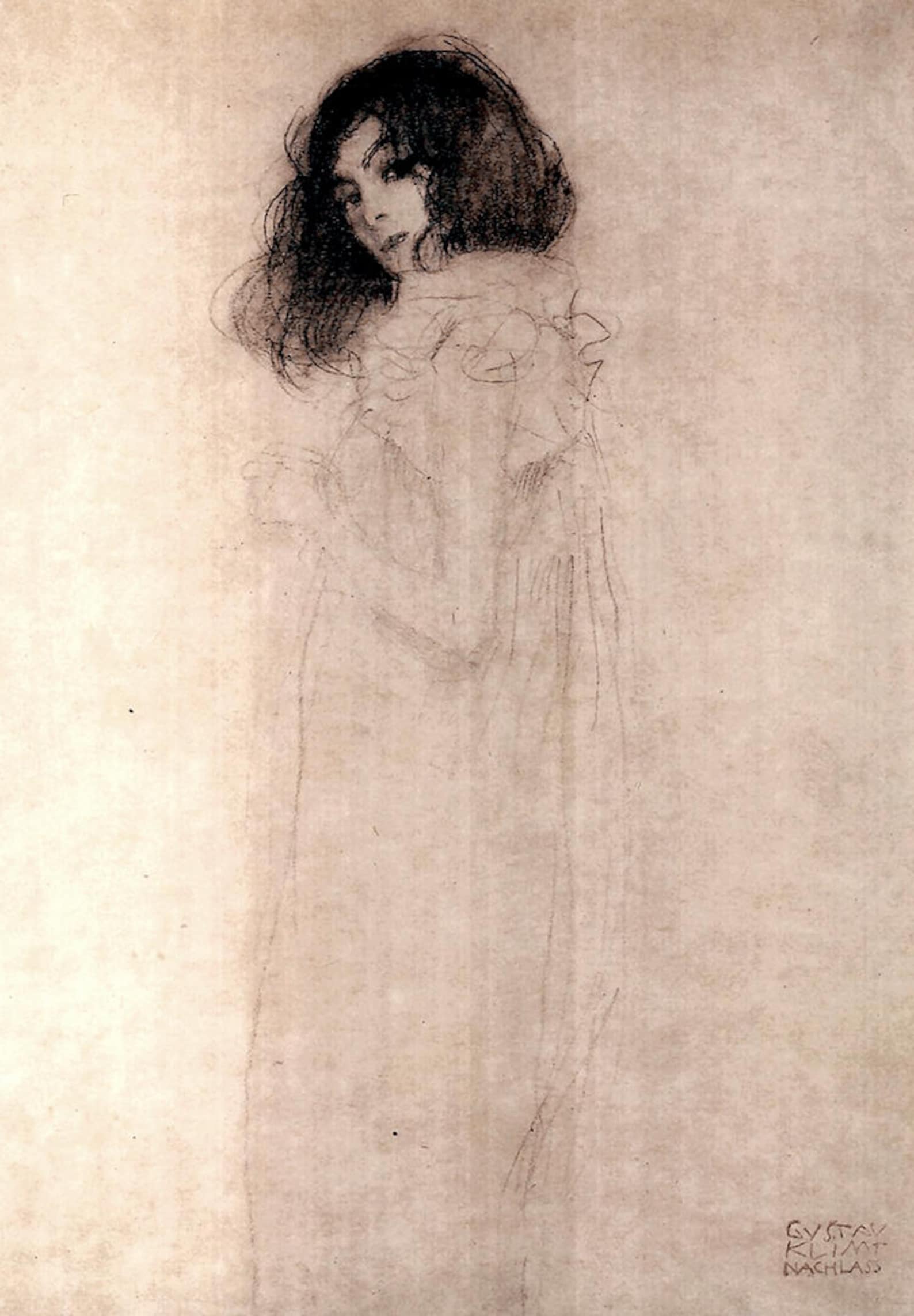 Gustav Klimt Drawings Vintage Art Prints Young Woman - Etsy Ireland