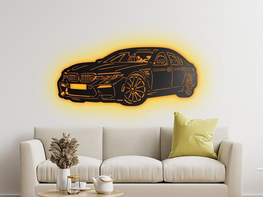 CNC Modern Car Wall Art Laser Cut Files, 3D Layered Svg Dxf Digital ...