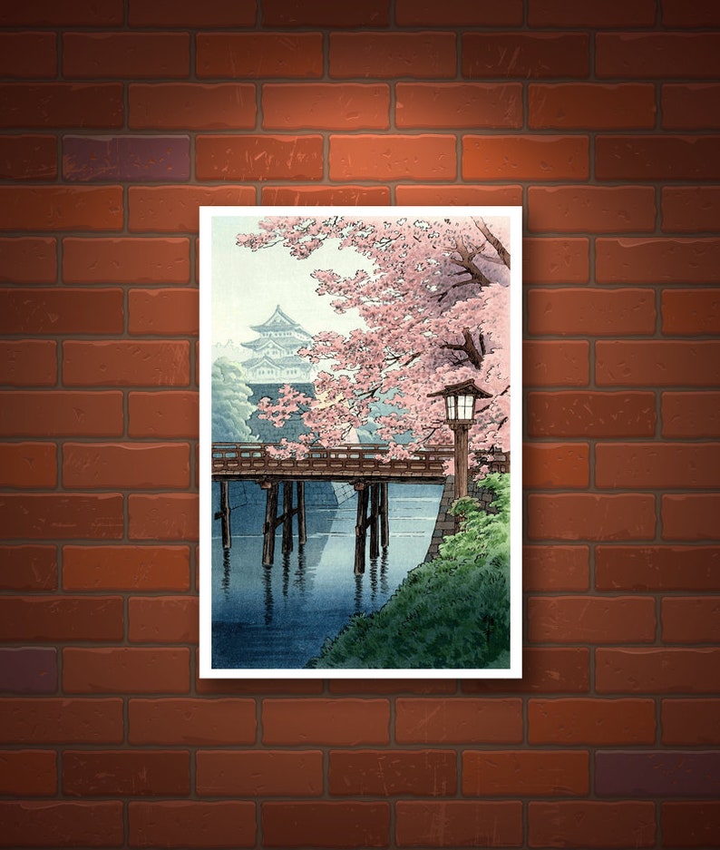 Japanese Art Woodblock Art Prints Temple Cherry Blossoms Ito - Etsy Norway