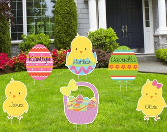 Easter Eggs Outdoor Yard Sign Sets Holiday Lawn Celebration - Etsy