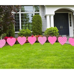 Valentine's Day Heart Yard Signs: Pink & Red Outdoor Lawn Decor - Etsy