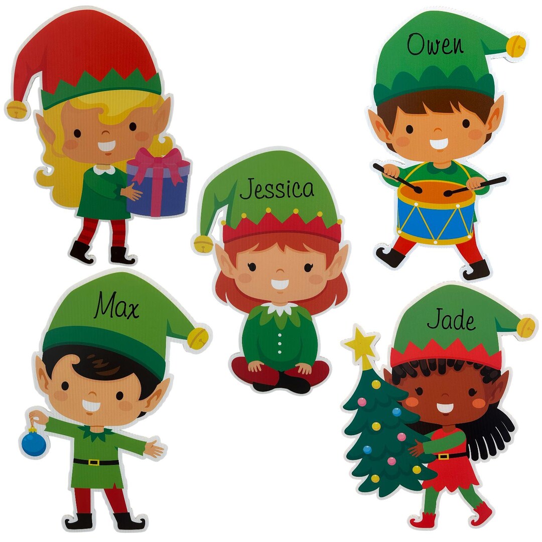 Personalized Elf Signs, Indoor/outdoor Merry Christmas Yard Art, Elf on ...