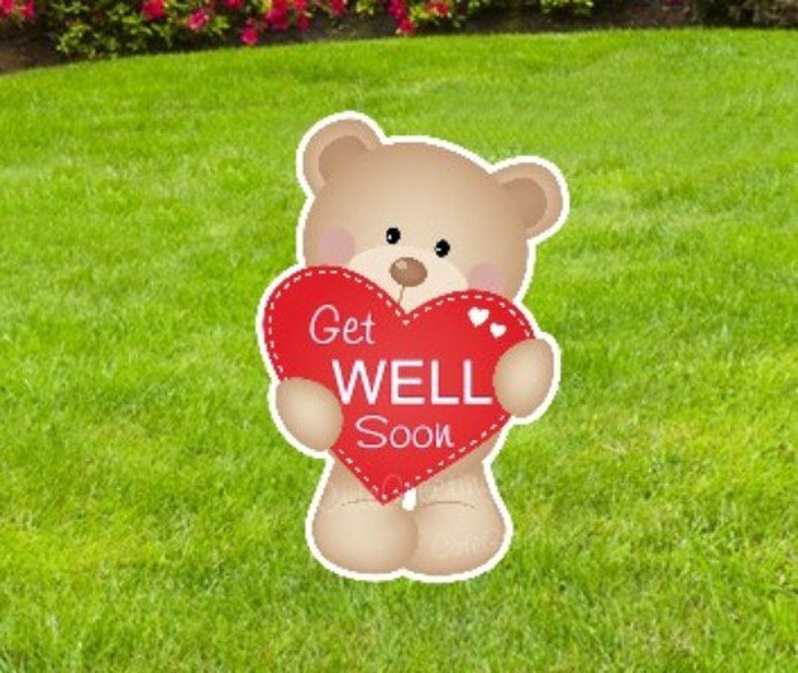 Get Well Soon Heart Yard Card Sign I Love You Lawn Art - Etsy