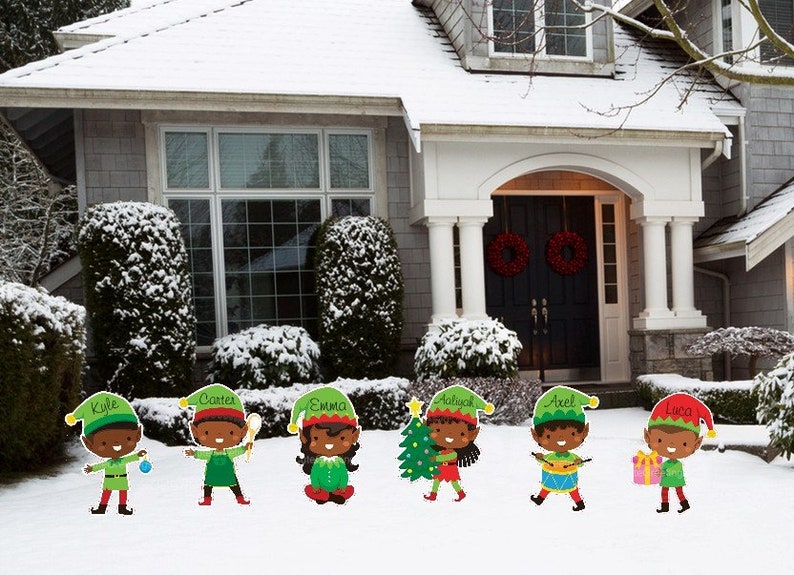 Personalized Elf Yard Decorations Multicultural Outdoor - Etsy