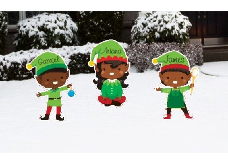 Personalized Elf Yard Decorations Multicultural Outdoor - Etsy