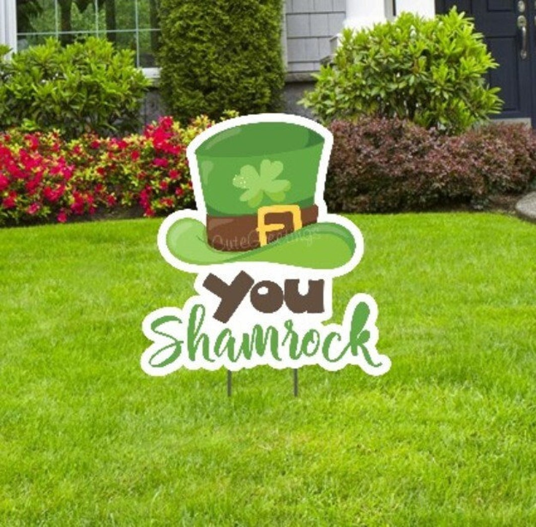You Shamrock Hat Lawn Sign: Happy St. Patrick's Day Yard Art - Irish ...