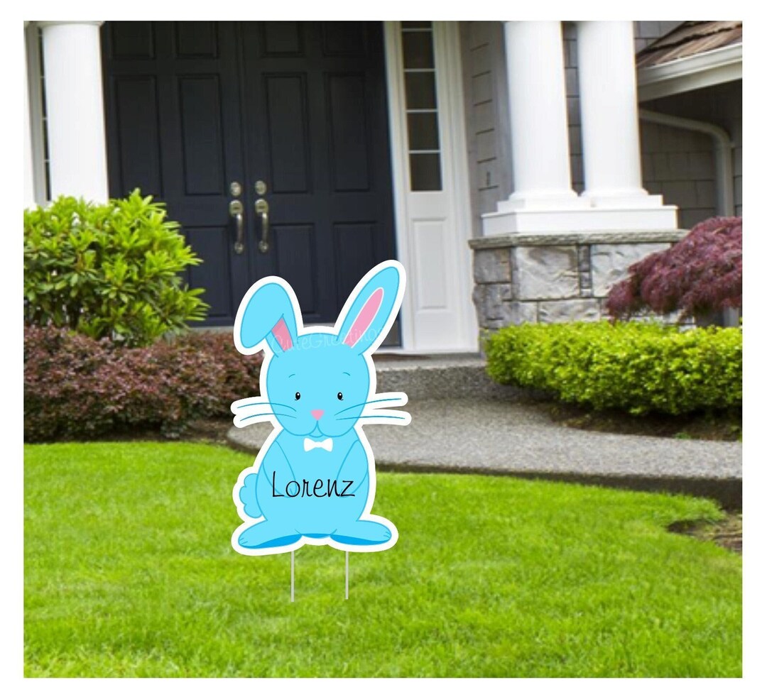 Personalized Name Bunny Sign Outdoor Easter Decoration Happy Spring ...