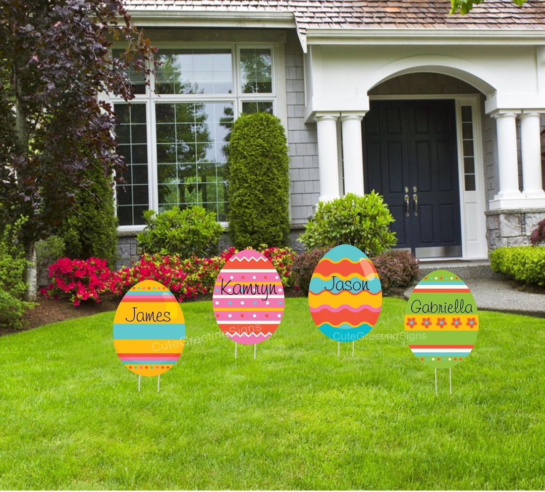 Easter Egg Hunt Outdoor Signs, Holiday Yard Celebration Decor Art ...