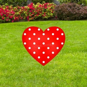 Red Heart Yard Sign: Valentine's Day Lawn Decor With Metal Stakes ...