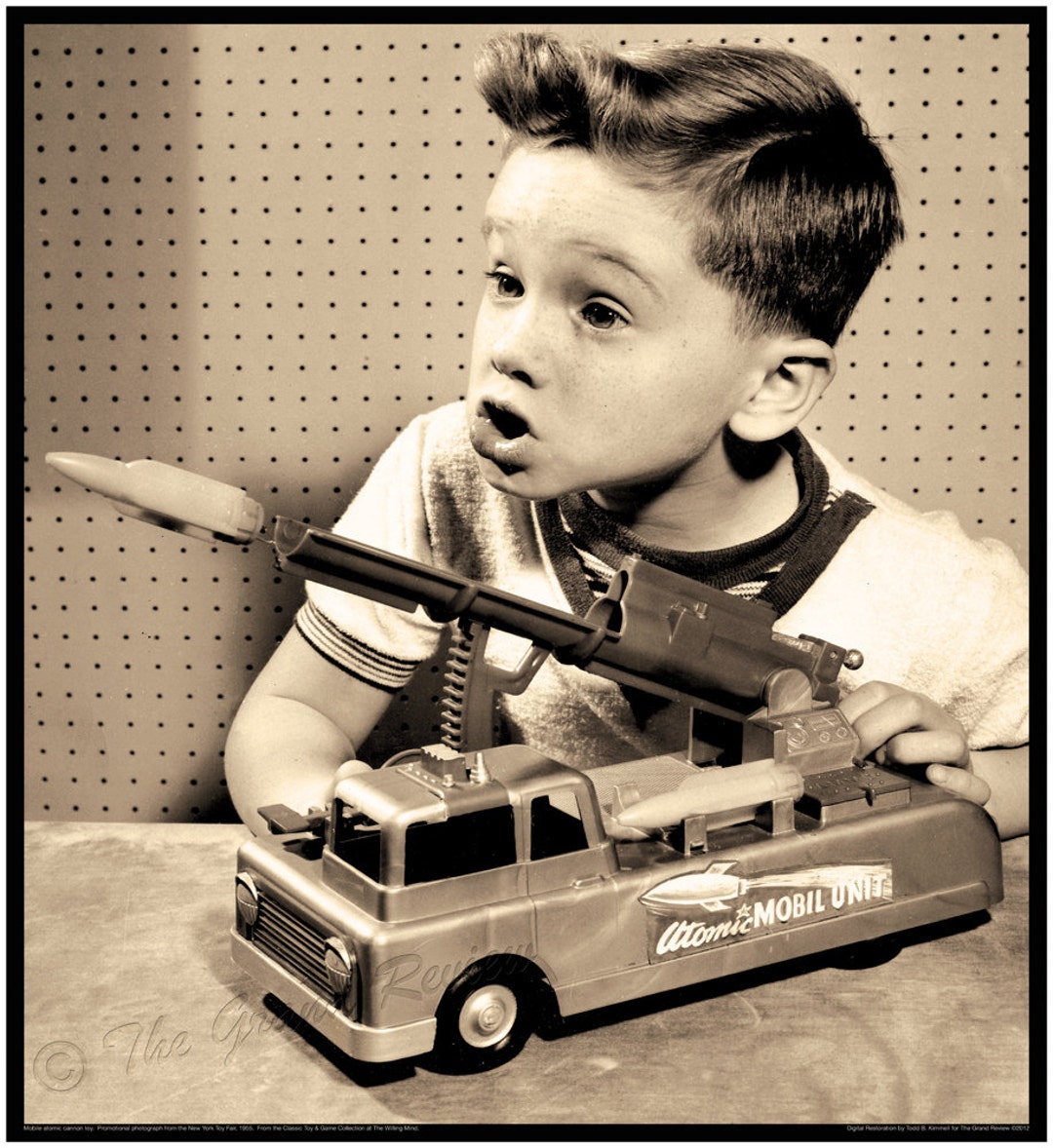 Vintage Toy Print - Mid Century Atomic Rocket Launcher - COE Cab Over ...