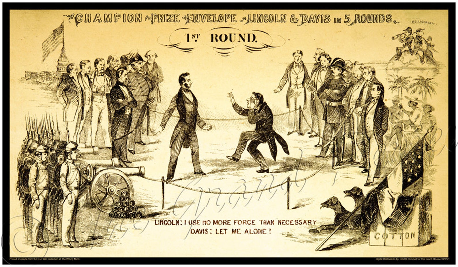 Civil War Print Baby Secesh and the Real Confederate Flag Choking the ...