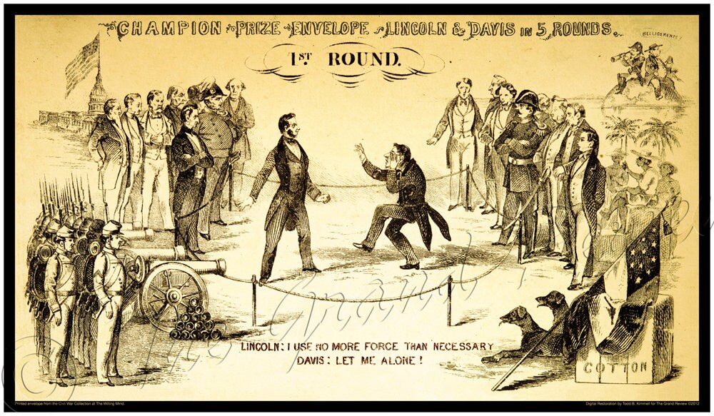 Civil War Print Baby Secesh and the Real Confederate Flag Choking the ...
