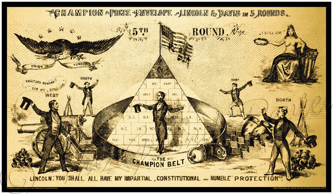 Civil War Print Baby Secesh and the Real Confederate Flag Choking the ...