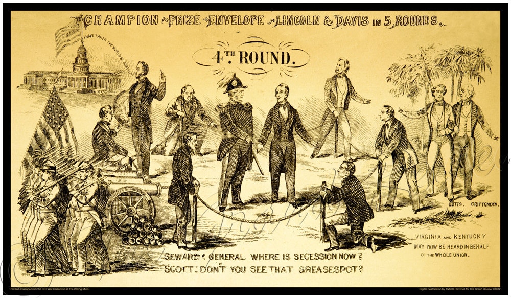 Civil War Print Baby Secesh and the Real Confederate Flag Choking the ...