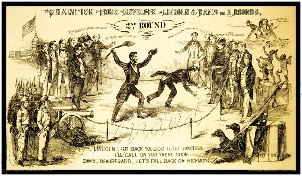 Civil War Print - Round 1 - Abraham Lincoln Versus Jefferson Davis ...