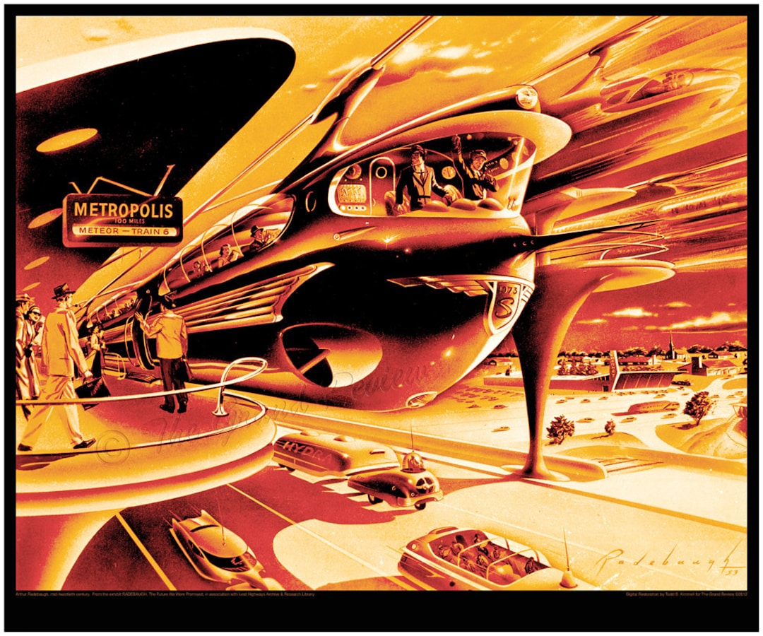 RADEBAUGH - Vintage Mid Century Futurism Print - Legendary Futurist ...