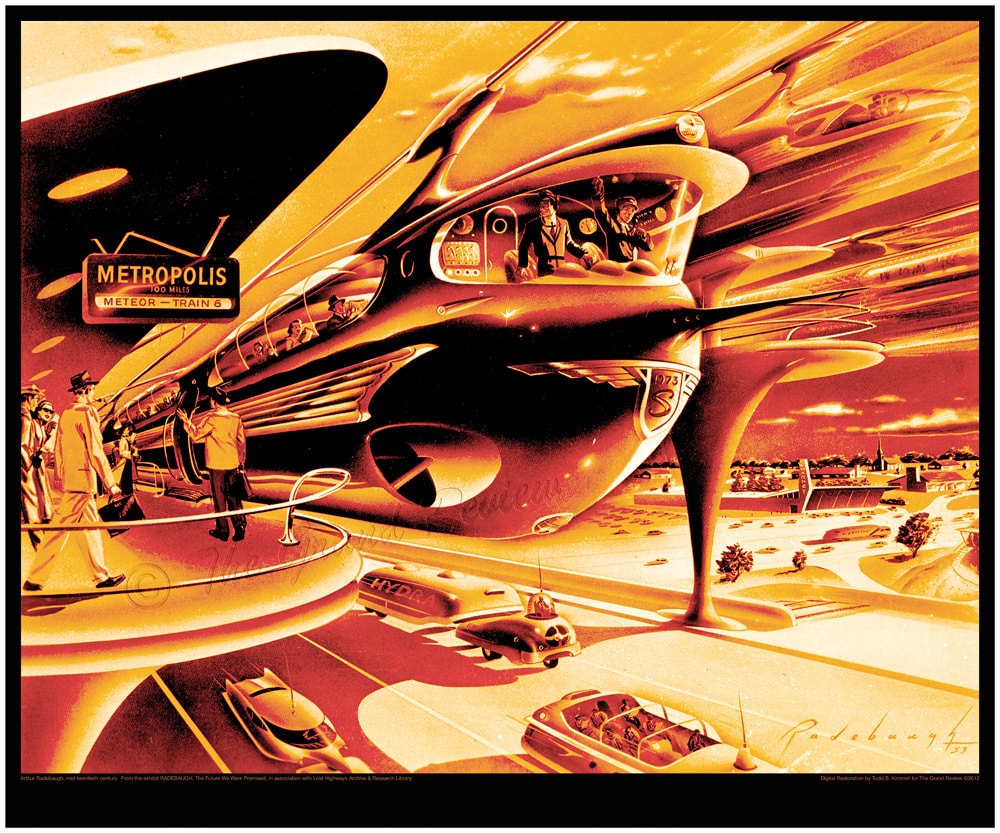 RADEBAUGH - Vintage Mid Century Futurism Print - Legendary Futurist ...