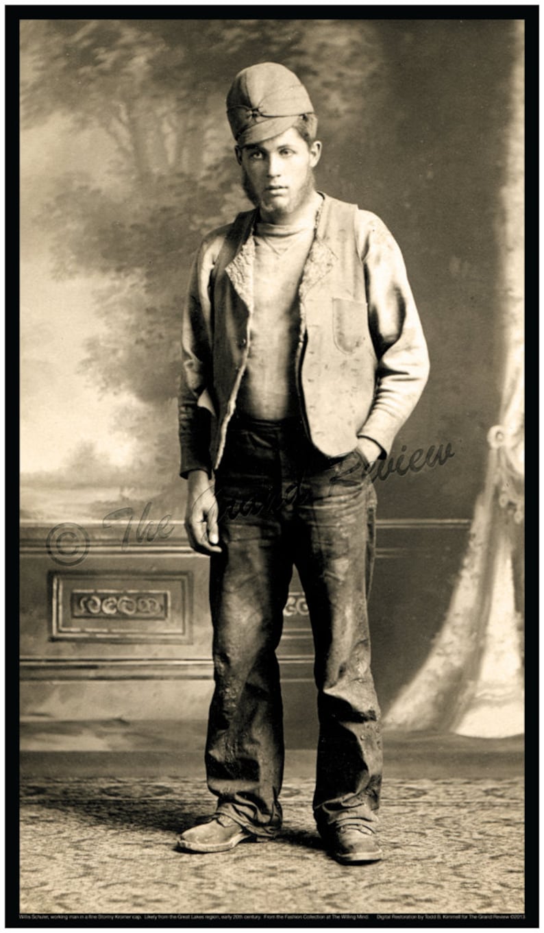 American Working Man Fashion Print - 1900-1910 Vintage Antique Levi ...