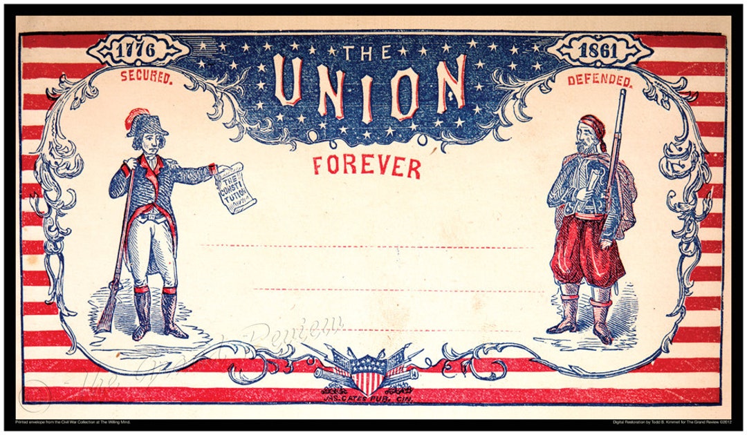 Civil War Print - Union Forever - US Constitution Secured 1776 and ...