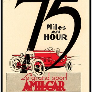 Antique Car Print - the Sunbeam Silver Bullet - Land Speed Record Race ...