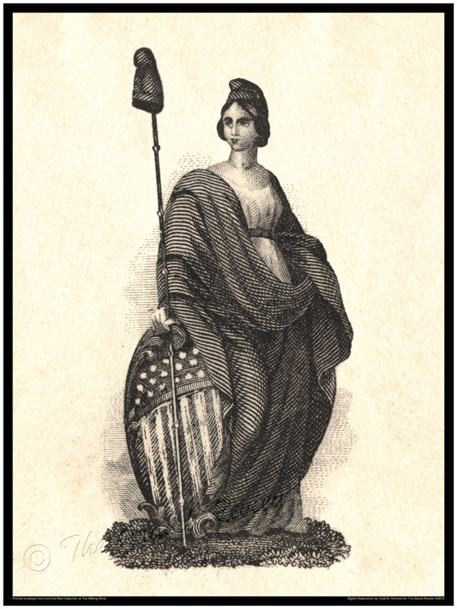 Civil War Print - Standing Liberty - Lady Liberty - Etsy