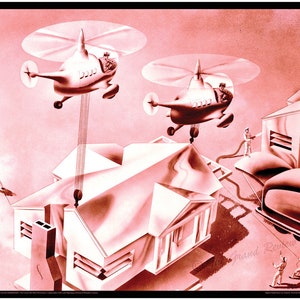 RADEBAUGH - Vintage Mid Century Futurism Print - Legendary Futurist ...