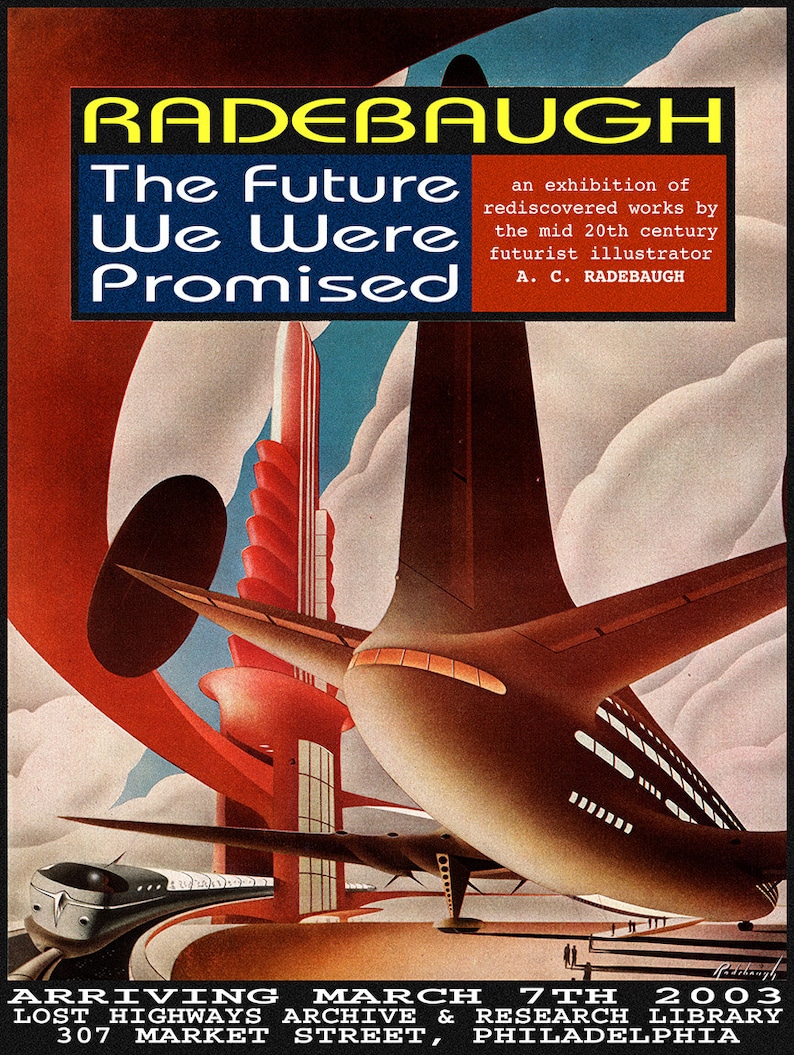 RADEBAUGH Vintage Mid Century Futurism Print Legendary Futurist ...