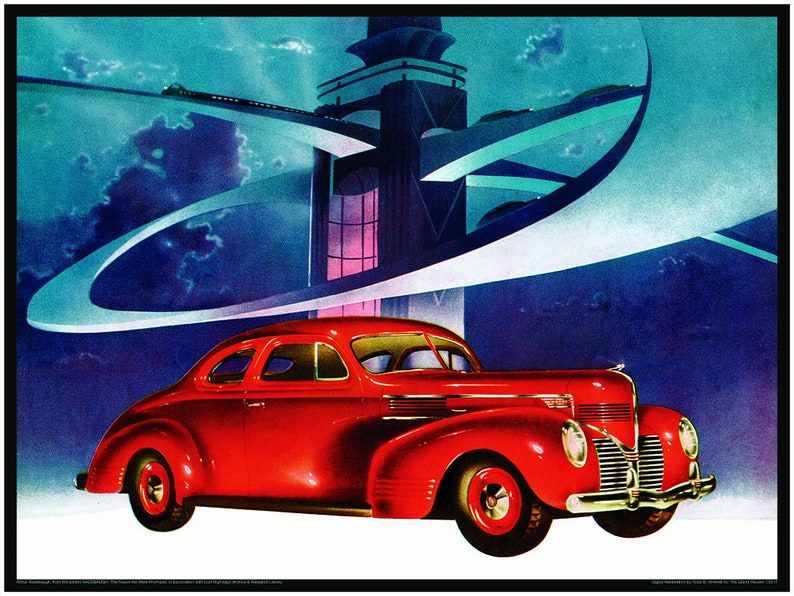 RADEBAUGH Vintage Mid Century Futurism Print Legendary Futurist ...