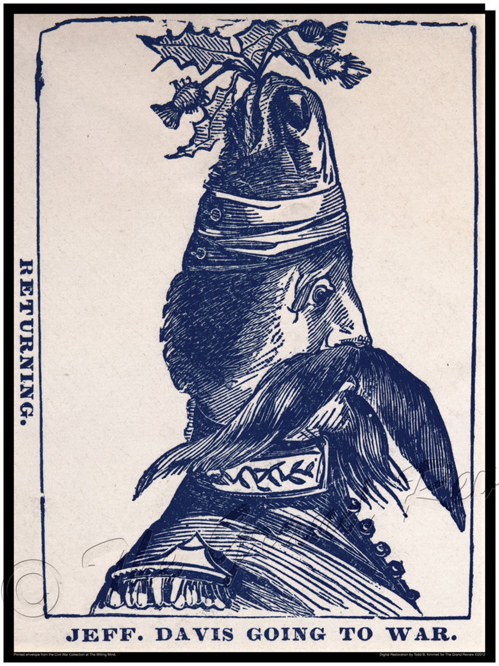 Civil War Print - Uncle Sam as Fisherman - From the Exhibit ZOUAVES ...