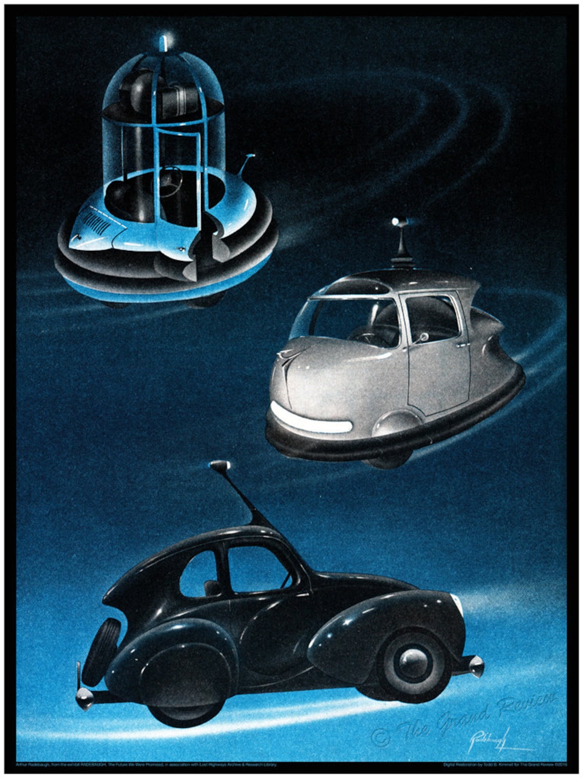 RADEBAUGH Vintage Mid Century Futurism Print Legendary Futurist ...