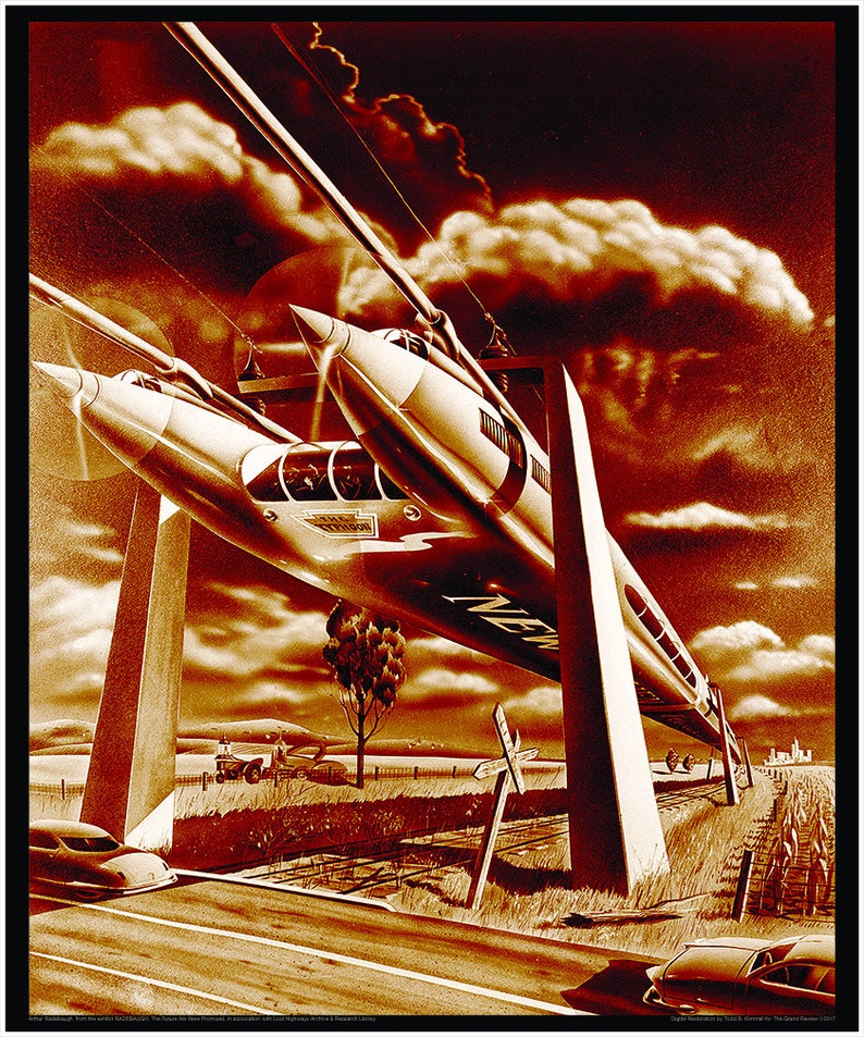 RADEBAUGH - Vintage Mid Century Futurism Print - Legendary Futurist ...
