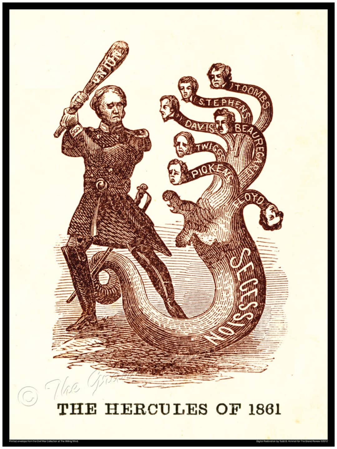 Civil War Print - General Winfield Scott - the Anaconda Plan - Etsy