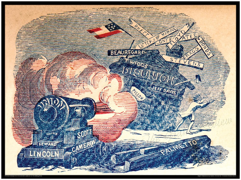 Civil War Print Union Mightier Than Disunion - Etsy