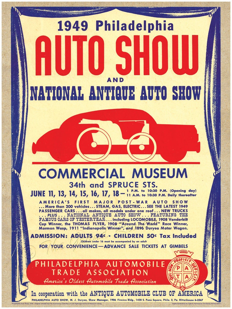 Antique Car Print 1949 AACA Handbill - Etsy