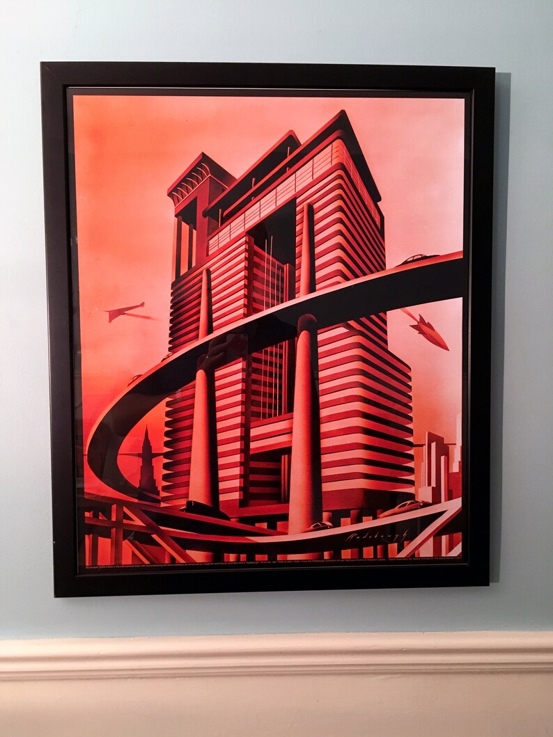 RADEBAUGH Vintage Mid Century Futurism Print Legendary Futurist ...