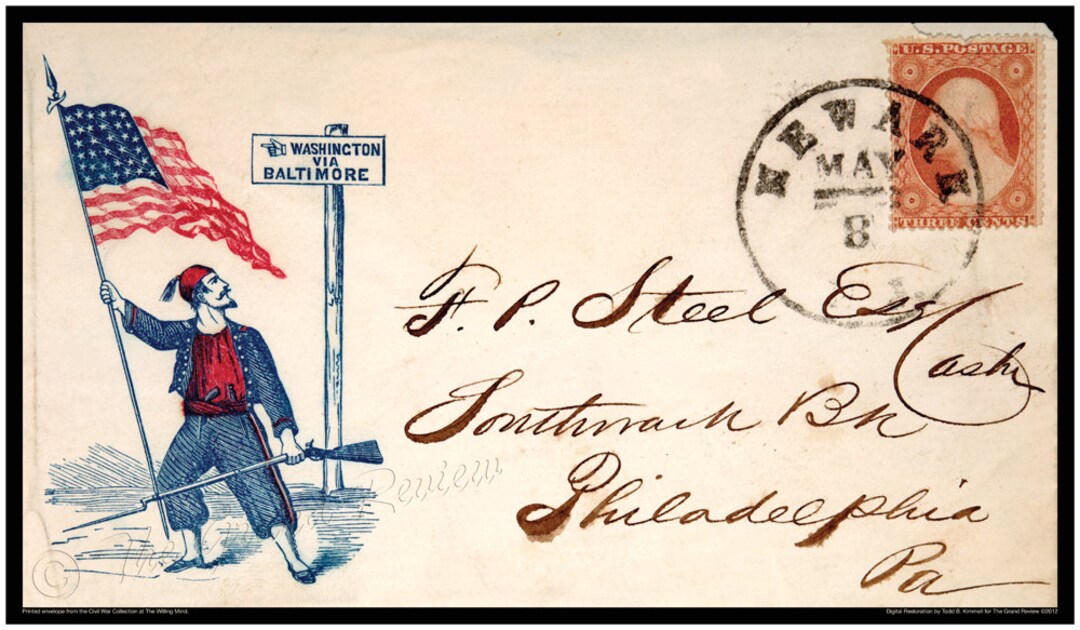 Civil War Print - Civil War Envelope - Zouave Uniform - Etsy
