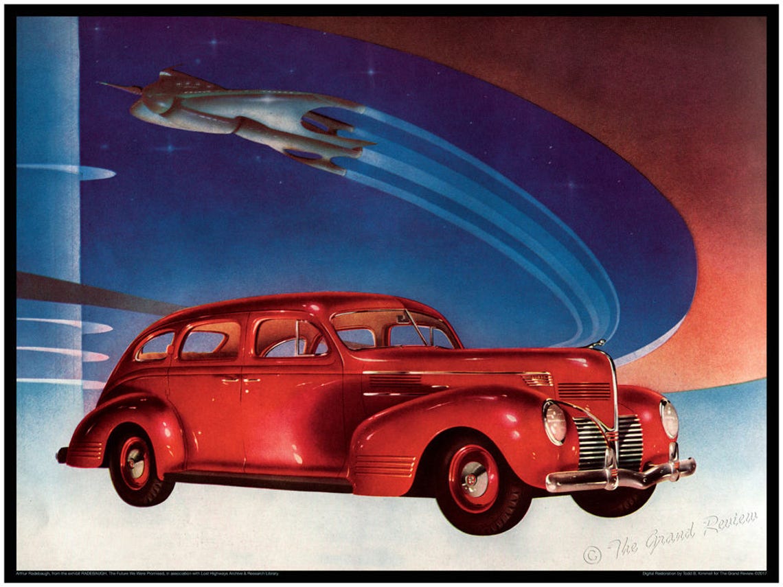 RADEBAUGH Vintage Mid Century Futurism Print Legendary Futurist ...