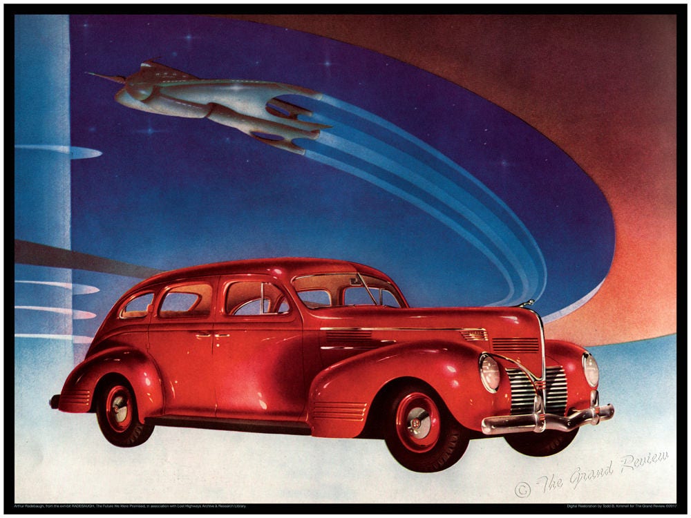 RADEBAUGH Vintage Mid Century Futurism Print Legendary Futurist ...