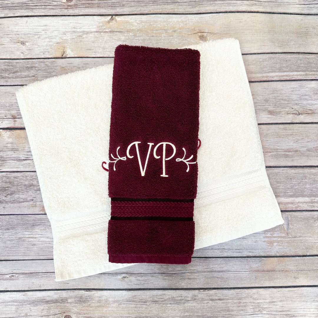 Monogrammed Bath Towel, Custom Made for You by August Ave Towels, Hand ...