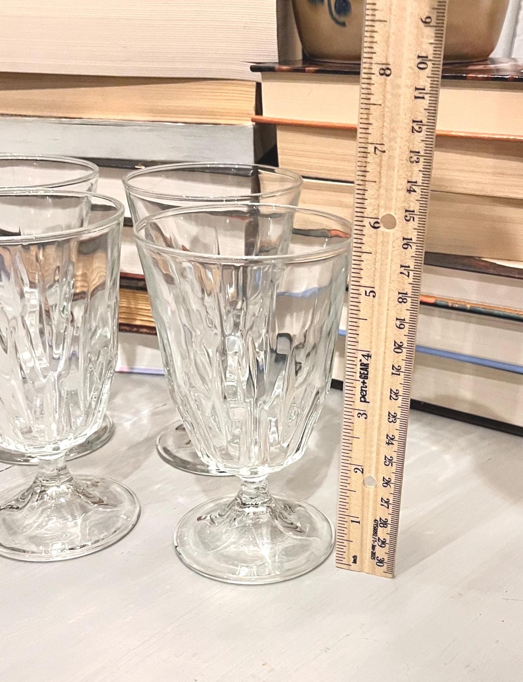 Vintage Glass Water Goblets - Iced Tea Glasses - Set of 4 - Etsy