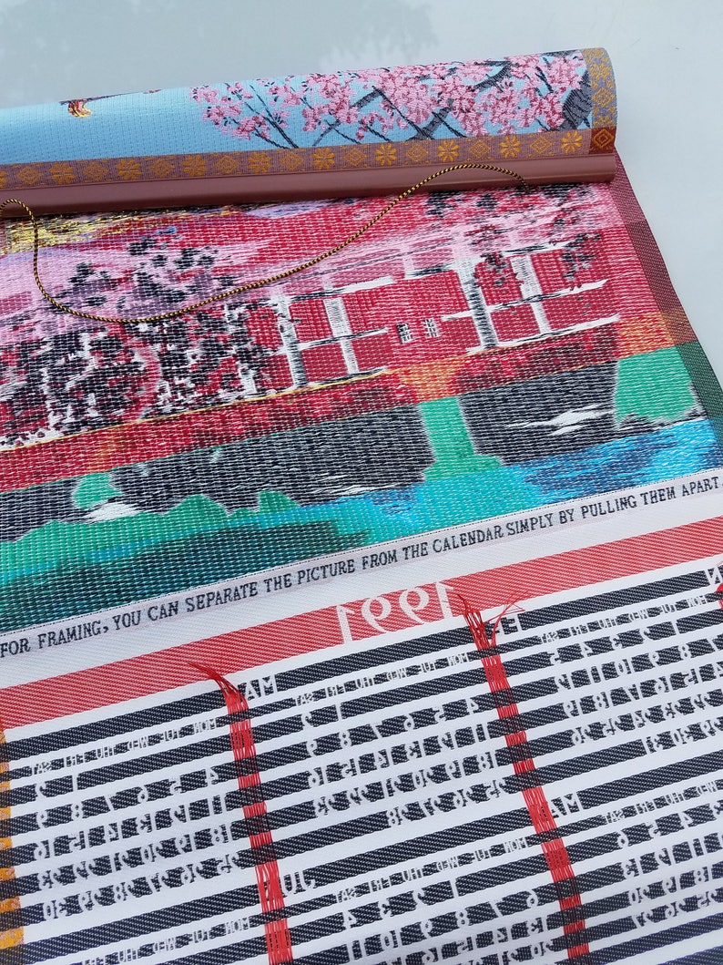 Japanese Calendar Woven Print - Etsy