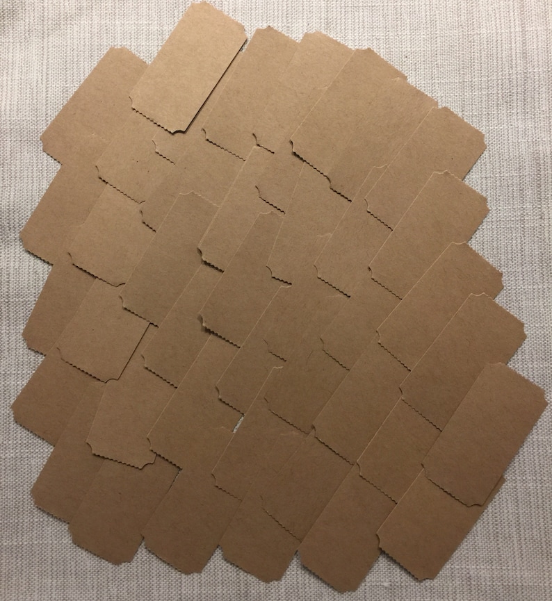 40 Blank Kraft Tickets, for Embellishments or Tags for Junk Journals ...
